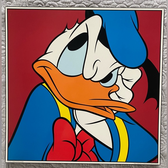 Disney | Wall Decor | Rare Donald Duck Wooden Portrait | Poshmark